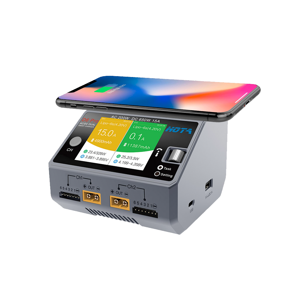 HOTA D6 Pro Lipo Charger AC200W DC650W 15A for LiHv Nicd NiMH Lipo ...