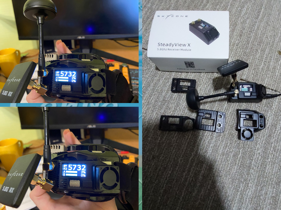 SKYZONE FPV goggles Screen Receiver SteadyView X 5.8Ghz IPS SKY04X 04O Range Module Shuttle ...